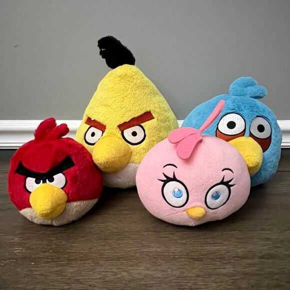 angry birds | Toys | Angry Birds Lot Of 4 Plush Set Stella Chuck Jay ...